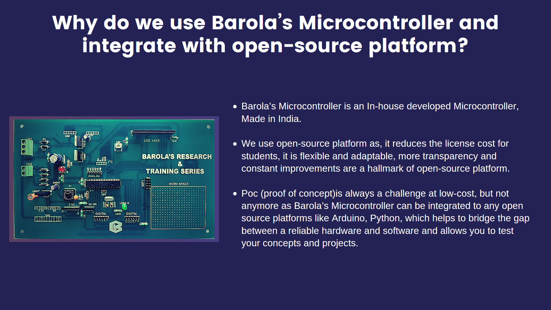 why barola micro controller | Barola Technologies Internship | Online Internships in India | 2025